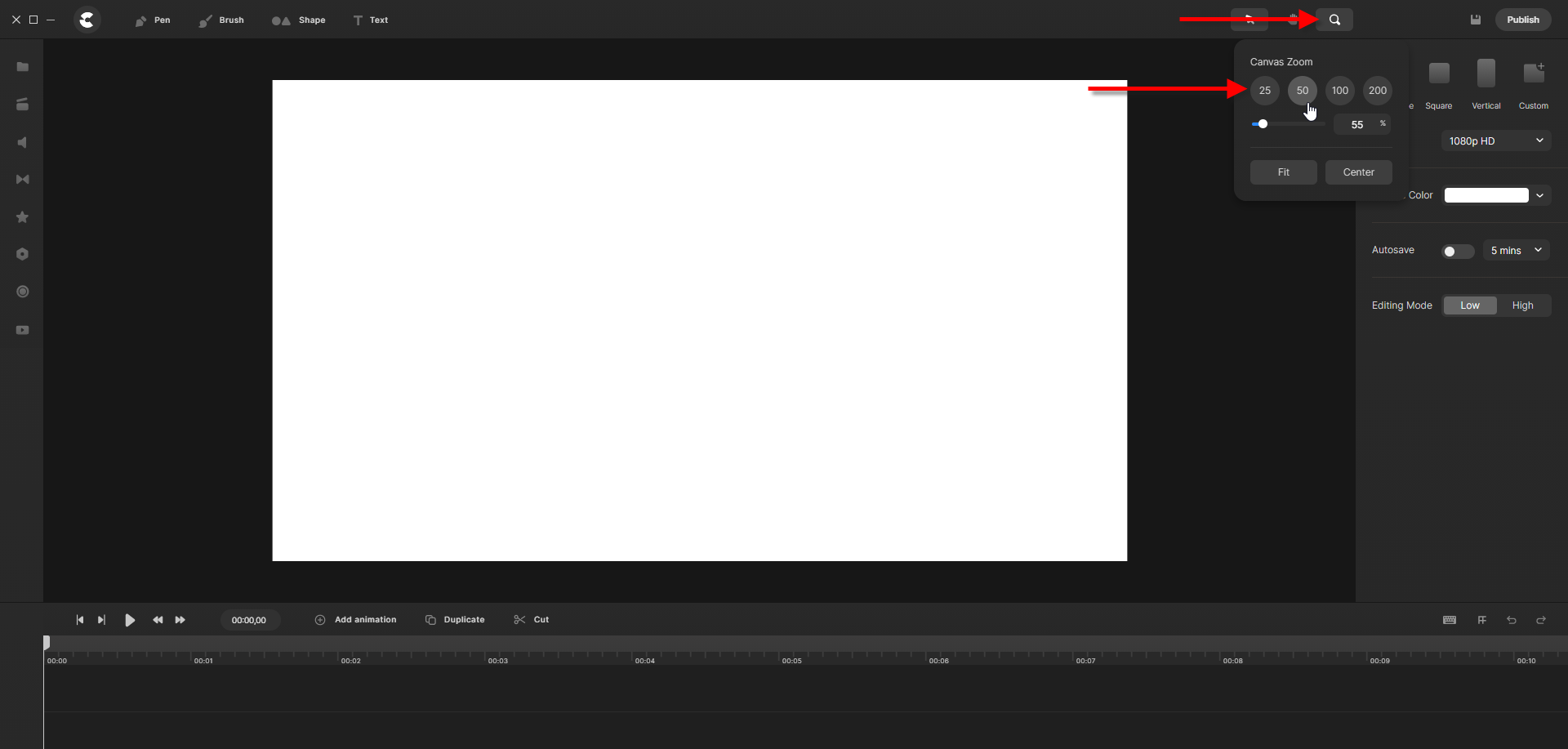 How To Zoom Fit Canvas Create Studio Support Desk
